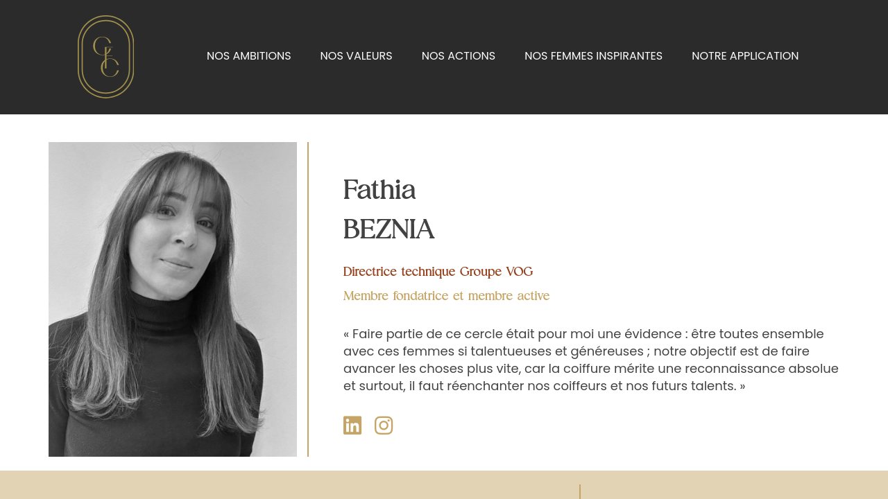 Fathia Beznia, membre active du Cercle des Femmes de la Coiffure